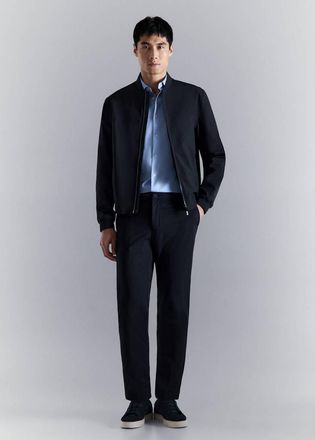 Mango Veste bomber r&eacute;sistante &agrave; leau bleu marine - Homme - XXL - MANGO MAN