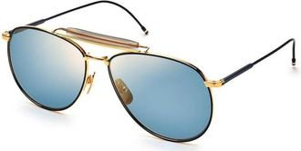 Thom Browne unisex, Accessoires, Jaune, Taille: ONE Size Lunettes de Soleil &agrave; Monture en Titane