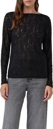 s.Oliver Semitransparentes Langarmshirt aus weicher Jersey-Spitze