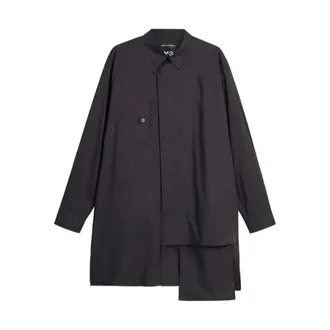 Yohji Yamamoto Homme, Chemises, Noir, Taille: L Chemise Adaptative en Coton