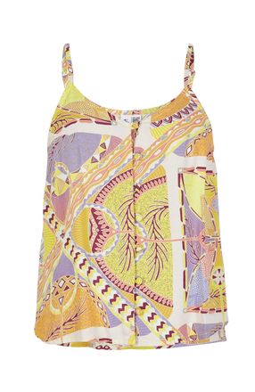 O'Neill Damen Tiare Woven Tank Top T-Shirt, 32013 Yellow Scarf Print, L/XL