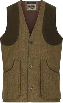 Walker and Hawkes Gilet Derby Tweed Berston pour Hommes - Rayures Rouges - 3XL