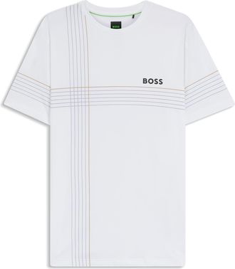 BOSS Herren Tee Check TOC Active Slim-Fit T-Shirt aus Stretch-Jersey mit feuchtigkeitsableitenden Eigenschaften Wei&szlig; XL