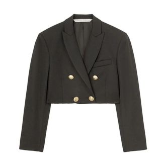 Palm Angels Cropped Blazer mit doppelter Knopfleiste - - Jackets - Damen - Grau - S