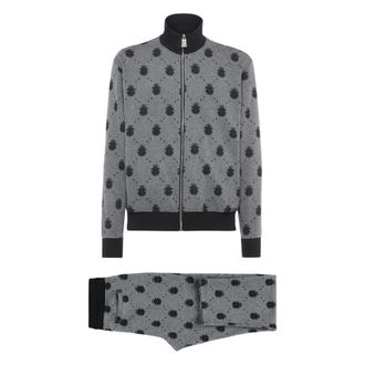 Billionaire Boys Club Jogging-Set: Zip-Jacke & Hose Monogramm - - Jumpsuits & Playsuits - Herren - Grau - 2XL