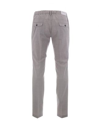 Eleventy Mens Drawstring Trousers Grey Wool Elastane