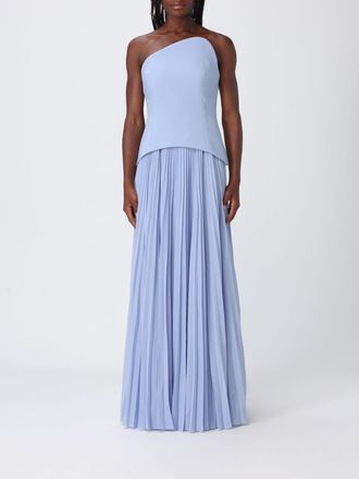 Solace London Robe de soir&eacute;e longue pliss&eacute;e en cr&ecirc;pe &agrave; encolure asym&eacute;trique