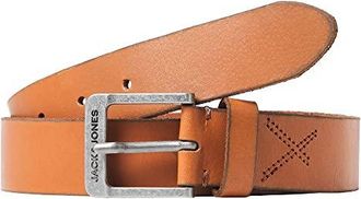 Jack & Jones JACROCK LEATHER BELT NOOS, ceinture en cuir Pour des hommes, COGNAC, 90