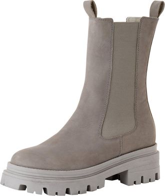 Tamaris Damen Chelsea Leder Blockabsatz Wechselfu&szlig;bett; GREY, EU 40
