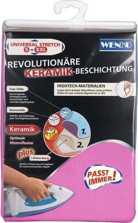 WENKO Wenko 1160992100 Bügeltischbezug Universal Keramik - Hightech Hitzereflexion, Easy Glide, Universalgröße für S bis XXL, rosa