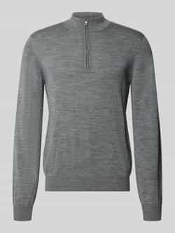 Maerz Regular Fit Sweatshirt aus reiner Schurwolle mit Troyer-Kragen