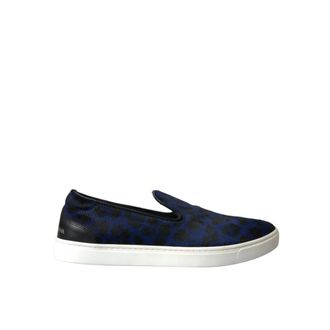 Dolce & Gabbana Leopard Print Slip-On Sneakers - - Shoes - Herren - Blau - 40 1/2 EU