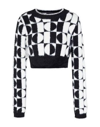 8 by YOOX FAUX FUR OPTICAL JACQUARD TOP