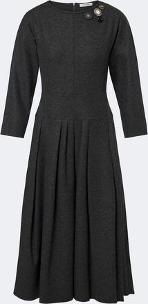 Max Mara Verziertes Melange-Maxikleid