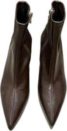 Generic GLDFW Bottes courtes &agrave; bout pointu pour femme &agrave; talons hauts Bottes courtes &agrave; talon inclin&eacute; Bottes minces &eacute;l&eacute;gantes polyvalentes Bottes tendance dauto