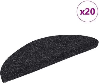 vidaXL Vidaxl - Stufenmatten Selbstklebend 20 Stk. 56x17x3 cm Schwarz Halbrund