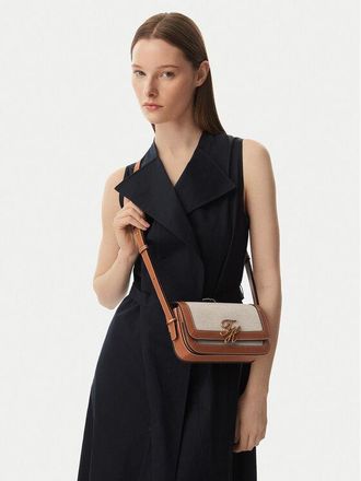Tommy Hilfiger Handtasche Th Script Flap Crossover Canvas AW0AW18737 Creme