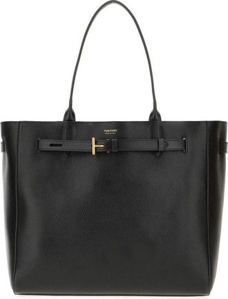 Tom Ford Femme, Sacs, Noir, Taille: ONE Size Sac bandouli&egrave;re en cuir grain&eacute; souple