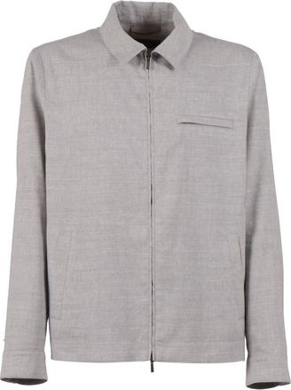 PESERICO Homme, Chemises, Gris, Taille: XL Giacca-camicia zip