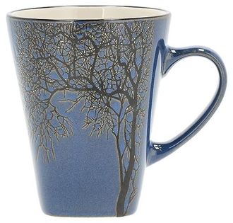 Villa Collection Hela Mug Dia 35 cl - Tasse en Gr&egrave;s 9 x 11 cm - Caf&eacute; & Th&eacute;s - Resistant & Design - Motif Bois - anniversaire, f&ecirc;te des m&egrave;res, f&ecirc;te des p&egrave;res, noel - Bl