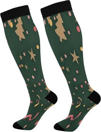 Generic Chaussettes De Contention Sapin De Noël En Hiver Avec Ruban Et Neige Chaussettes De Travail Durable Confortables Planche À Roulettes Bonneterie, Pour 