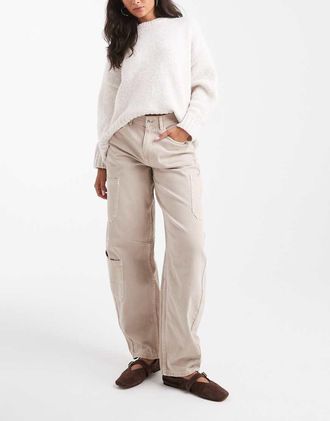 Asos Jean cargo bouffant - Neutre