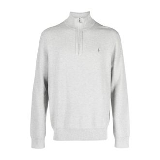 Polo Ralph Lauren L&auml;ssiger grauer Baumwoll-Langarmpullover - - Knitwear - Herren - Grau - 2XL