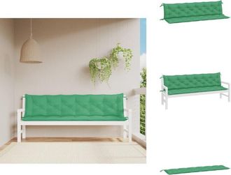 vidaXL Gartenbank-Auflagen 2 Stk. Gr&uuml;n 200x50x7 cm Oxford-Gewebe - Gartenbank Auflagen - Sitzkissen - Outdoor M&ouml;bel - Gartenkissen - Balkon Deko