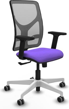 Piqueras y Crespo Moderner Drehstuhl mit 2D-Armlehnen, h&ouml;henverstellbare Lendenwirbelst&uuml;tze, ausgestattet mit 3 Positionen und Schneideschaum, Grau/Lila