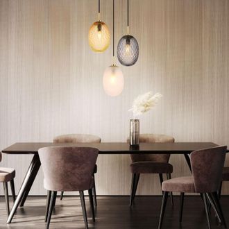 Globo Lighting Plafonnier suspension suspension couleur or verre ambre couleur fumée d 36 cm