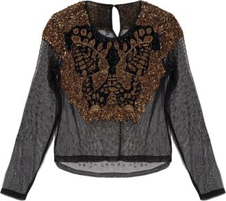 AllSaints Verziertes Greta Oberteil - Schwarz