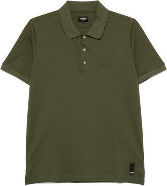 Fendi Poloshirt mit FF-Prägung - Grün