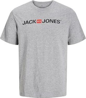 Jack & Jones Jjecorp Logo Tee Ss Crew Neck Noos, T-Shirt Homme, Gris (Light Grey Melange Detail: Slim Fit - Melange), X-Small