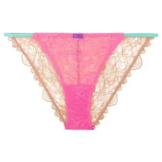 Love Stories Femme, Maillots de bain, Multicolore, Taille: 42 FR Rose Sauvage Slip Dentelle Style Tanga