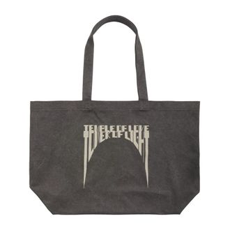 Rick Owens Tower Canvas Embroidered Tote - - Bags - Herren - Grau - ONE SIZE