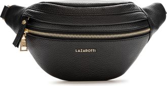 Lazarotti Bologna XL Leder Gürteltasche Damen | 2 Reißverschlussfächer | große Bauchtasche 25 cm