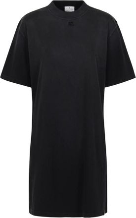 Courr&egrave;ges Femme, Robes, Noir, Taille: 38 FR Solarized T-Shirt Dress