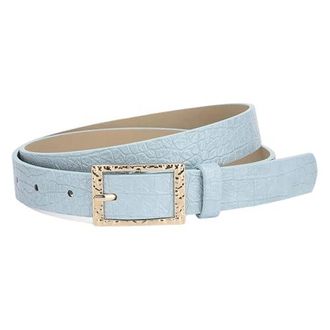 Generic Ceinture &eacute;Lastique Femme - Ceinture en cuir brillant motif d&eacute;coratif boucle carr&eacute;e &eacute;l&eacute;gante pour homme et femme