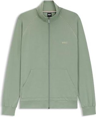 BOSS Hommes Mix&Match Jacket Z Veste zipp&eacute;e en coton stretch avec logo brod&eacute;