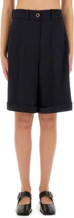 Patou Virgin Wool Bermuda Shorts - Blue