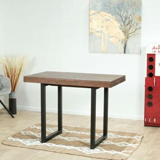 Pier Import Table haute extensible bois recyclé 120-160 cm samoa