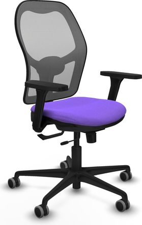 Piqueras y Crespo Schreibtischstuhl mit 3D-Armlehnen, h&ouml;henverstellbare Lendenwirbelst&uuml;tze, ausgestattet mit Syncro/Traslack und injiziertem Schaumstoff, Grau/Lila