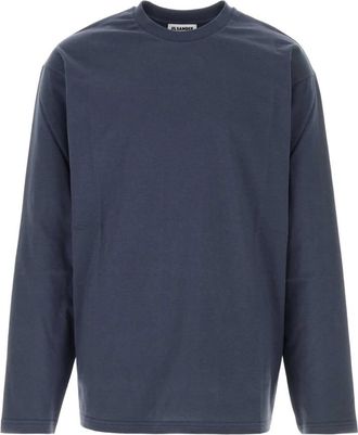 Jil Sander Homme, Tops, Bleu, Taille: L T-shirt &agrave; manches longues et col rond