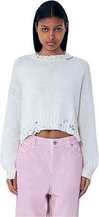 Marni Femme, Pulls, Blanc, Taille: 38 FR Logo Motif Sweater