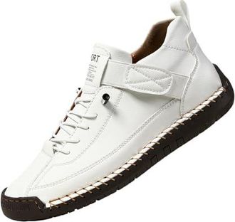 Generic Baskets orthopédiques confortables, légères et respirantes pour femme, faites à la main, confortables, mocassins modernes à enfiler, blanc, 46.5 EU la