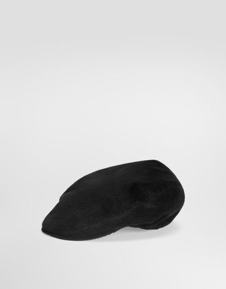 Dolce & Gabbana Schieberm&uuml;tze Aus Cord - Mann H&uuml;te Und Handschuhe Schwarz 58