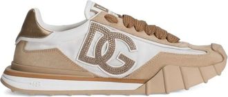 Dolce & Gabbana Femme, Chaussures, Multicolore, Taille: 36 EU Baskets en tissu avec patch DG