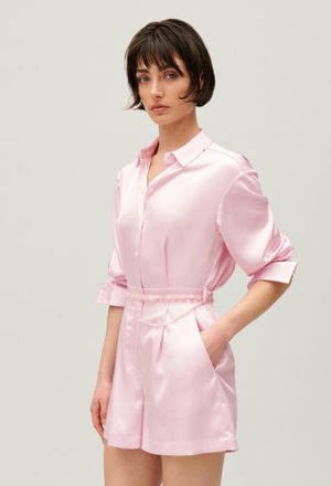 Claudie Pierlot Combishort smock&eacute;e blush