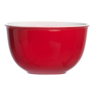 Ritzenhoff & Breker Doppio Müslischale ø 14 cm, 1 Stück, Schale mit farbiger Außenseite, Buntes Mix-und-Match-Geschirr, Porzellan, Rot