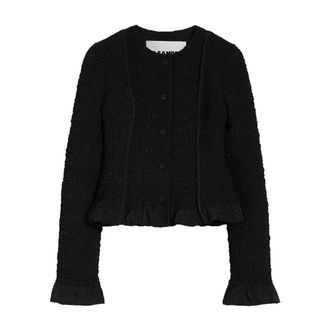 Jil Sander Strickjacke mit Umschlag-Saum - - Knitwear - Damen - Schwarzk - L